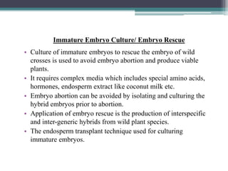 Embryo Culture - Aspects, Types & Application | PPTX