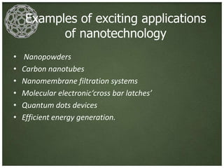 Nano Technology and it's Applications | PPTX