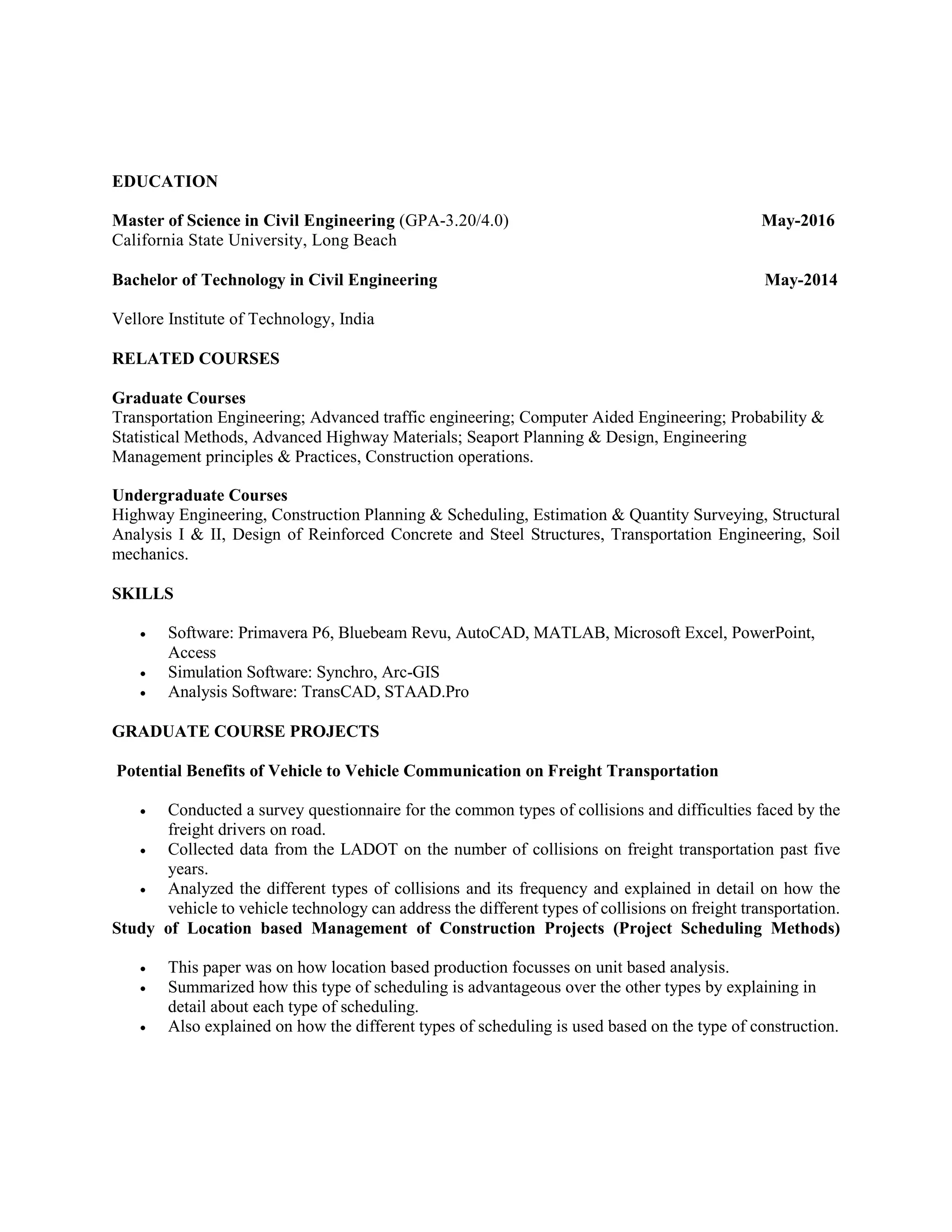 Project engineer resume | PDF | Civil Engineering Industry | Industries