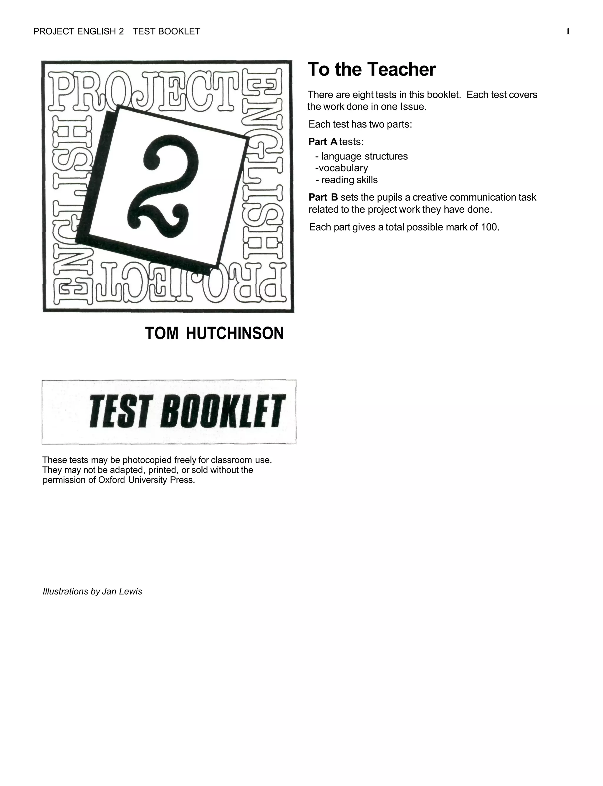 Project english _2_test_book | PDF
