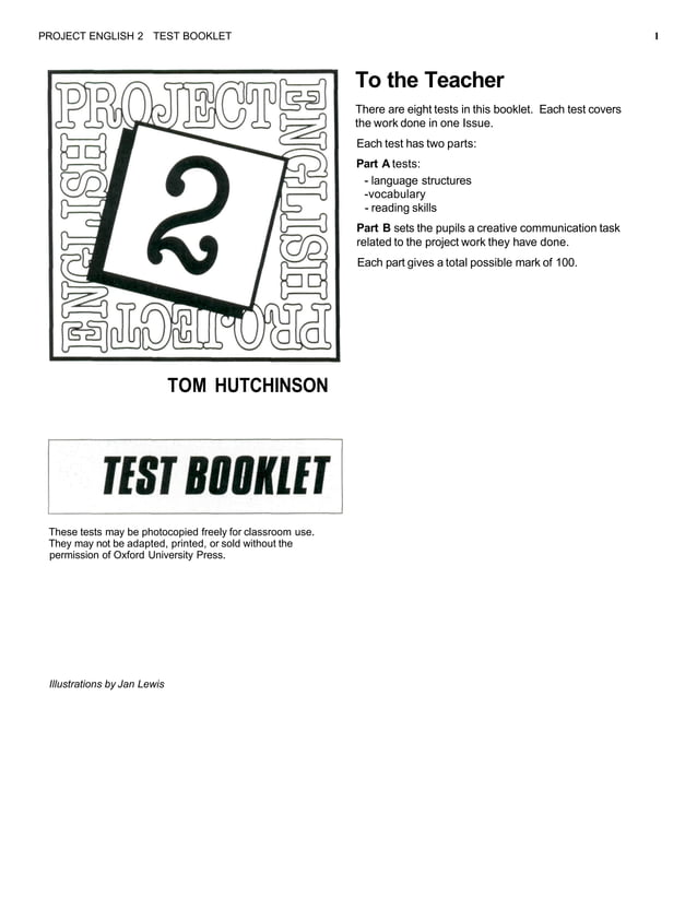 Project english _2_test_book | PDF