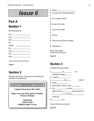 Project english _2_test_book | PDF