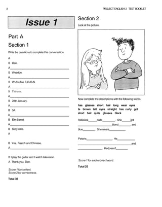 Project english _2_test_book | PDF