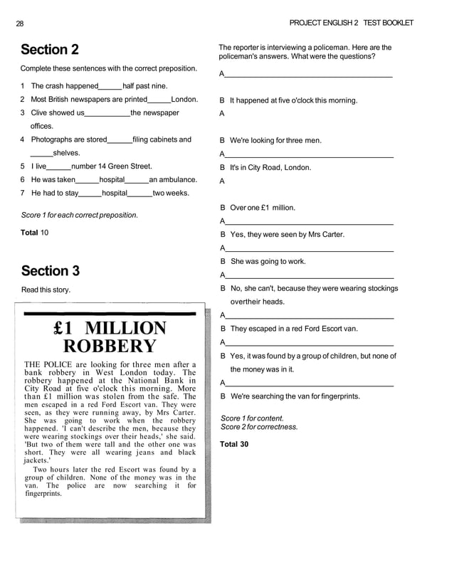 Project english _2_test_book | PDF