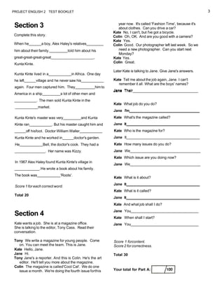 Project english _2_test_book | PDF