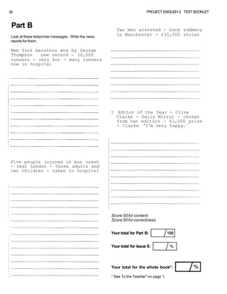 Project english _2_test_book | PDF