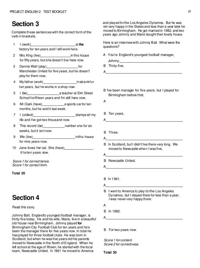 Project english _2_test_book