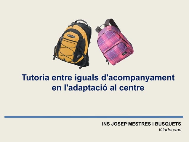 Projecte presentació tutoria entre iguals | PPT