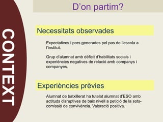 Projecte presentació tutoria entre iguals | PPT