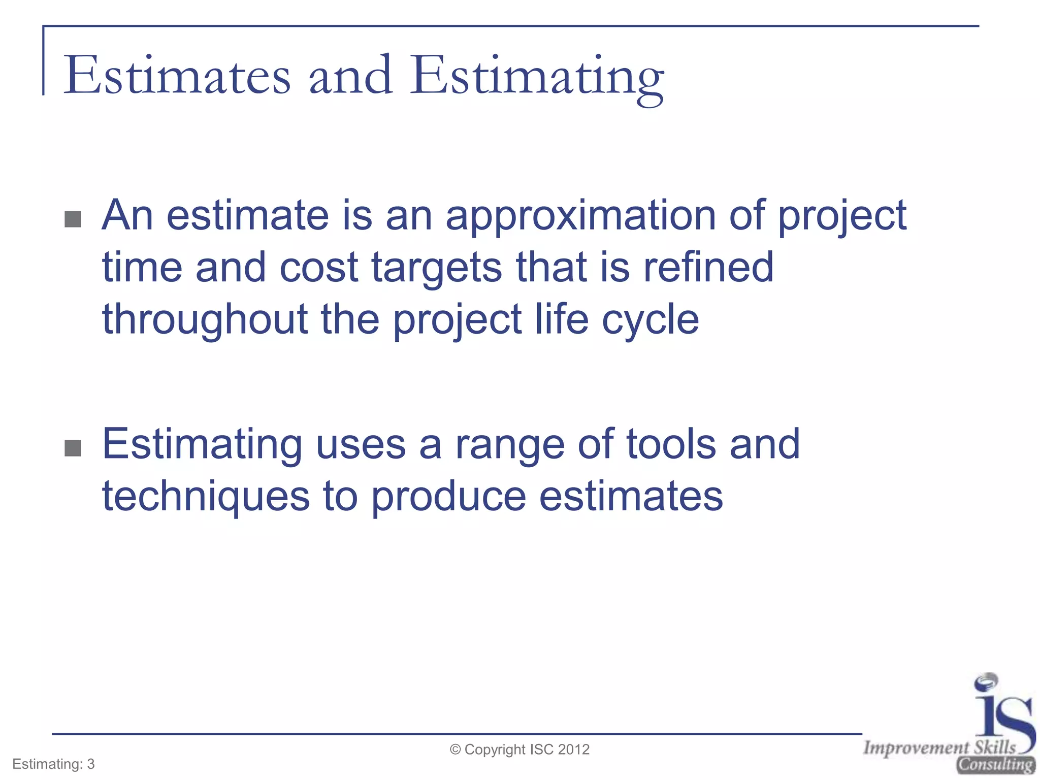 Project Estimating | PPTX