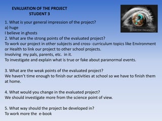 Project evaluation examples | PPTX