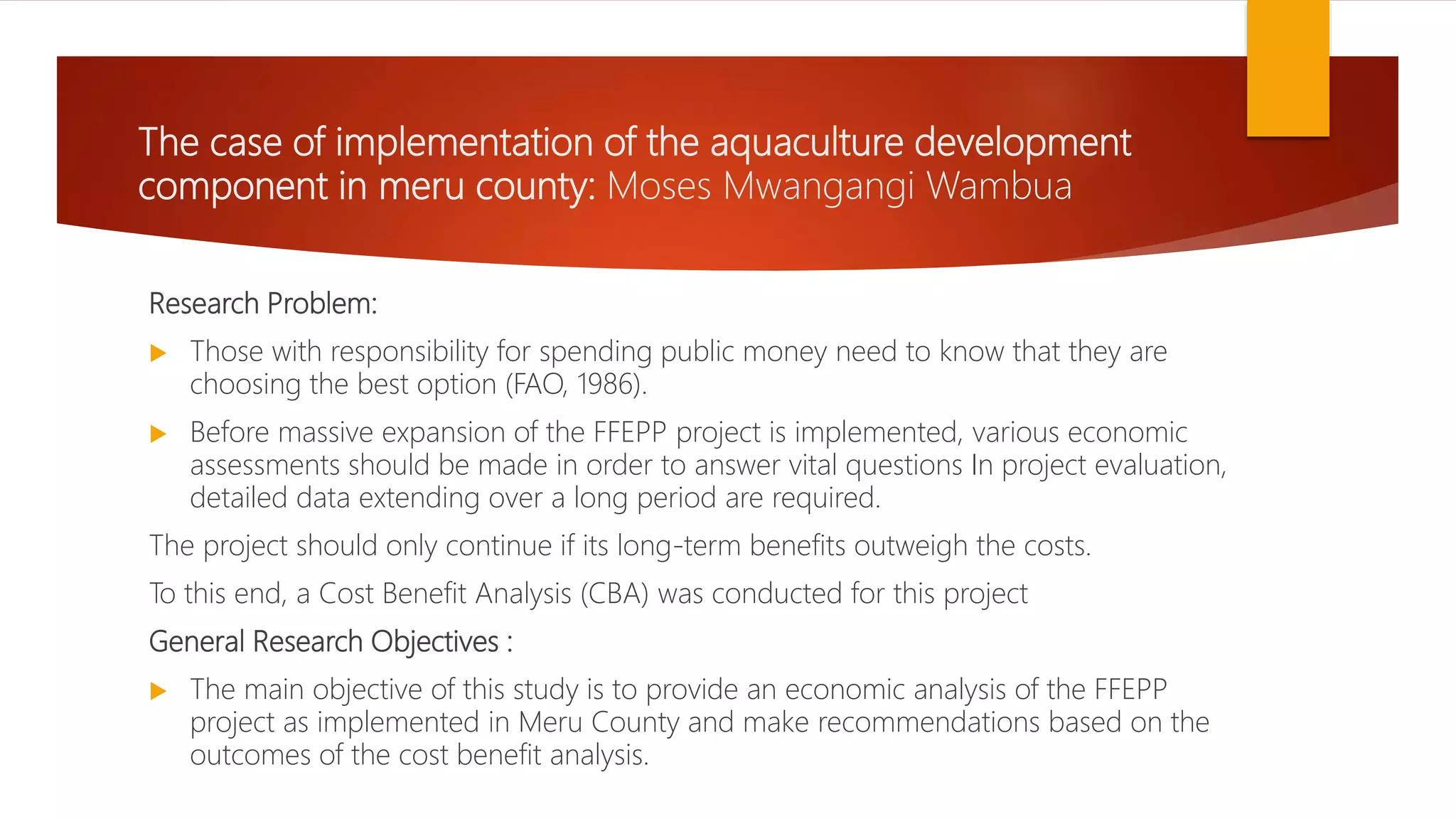 Project evaluation and cost benefit analysis | PPTX