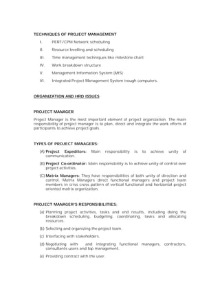 Project evaluation and implementation notes and questions | PDF