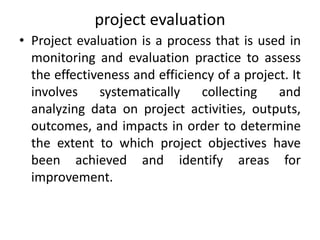 Project Management-Project Evaluation theory | PPT