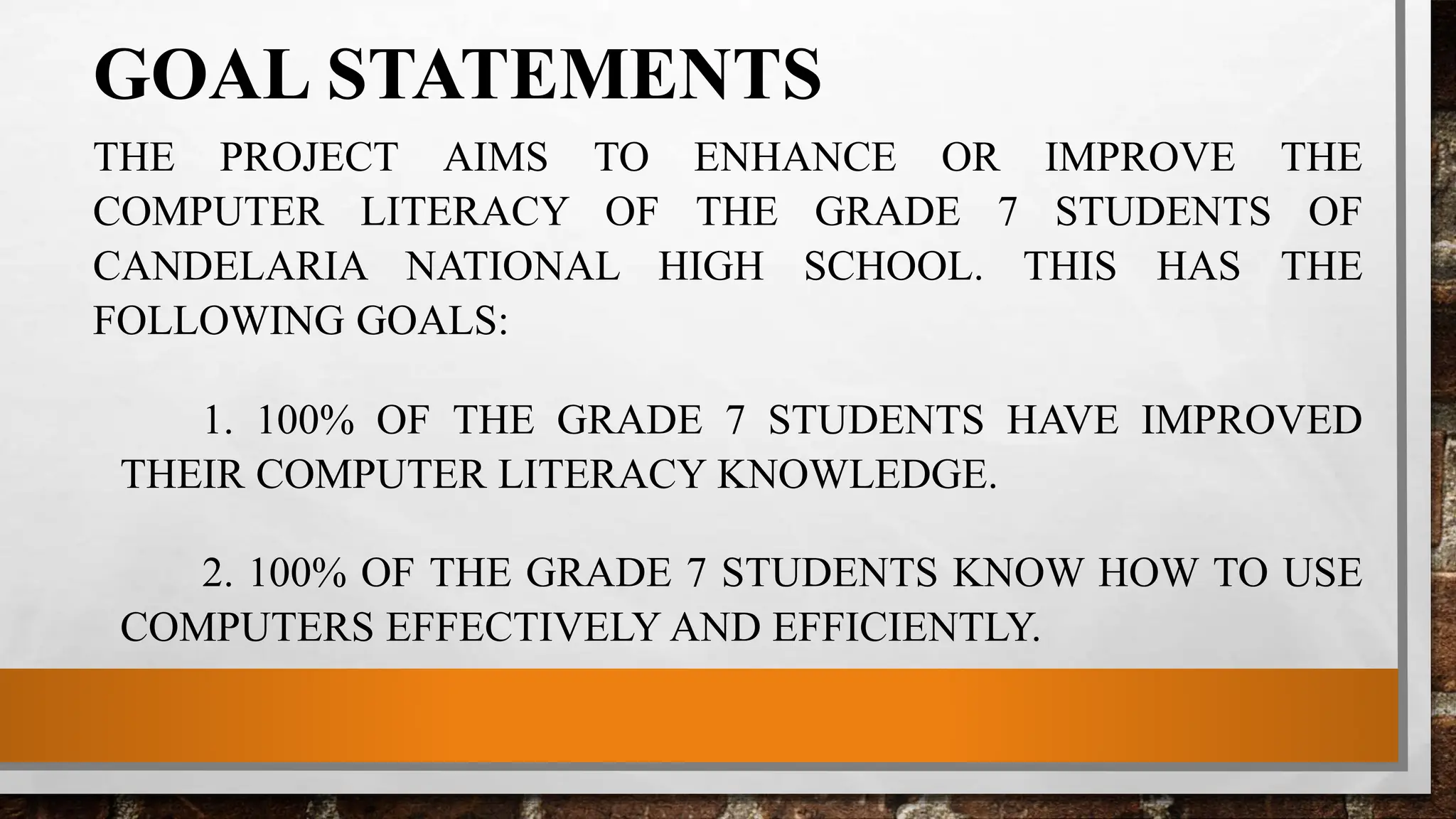 PROJECT "EXCEL": EXEMPLARY, COMPUTER ENHANCEMENT, AND LITERACY | PPTX