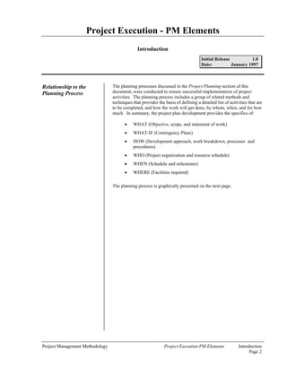 Project Execution and PM Elements | PDF