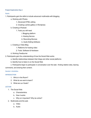 Project Exploration Outline | PDF