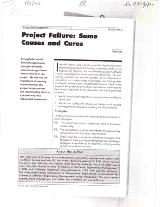 Project failure | PDF