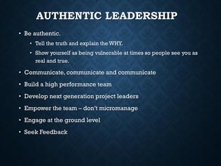 Project failure due to lack of authentic leadership1 | PDF | Career ...