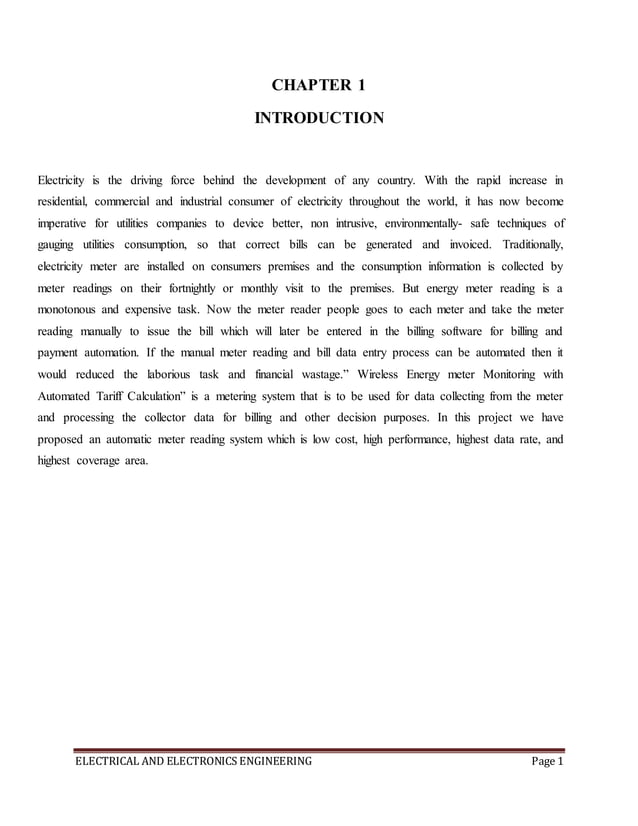 Wireless energy meter monitoring with automated tariff calculation ...
