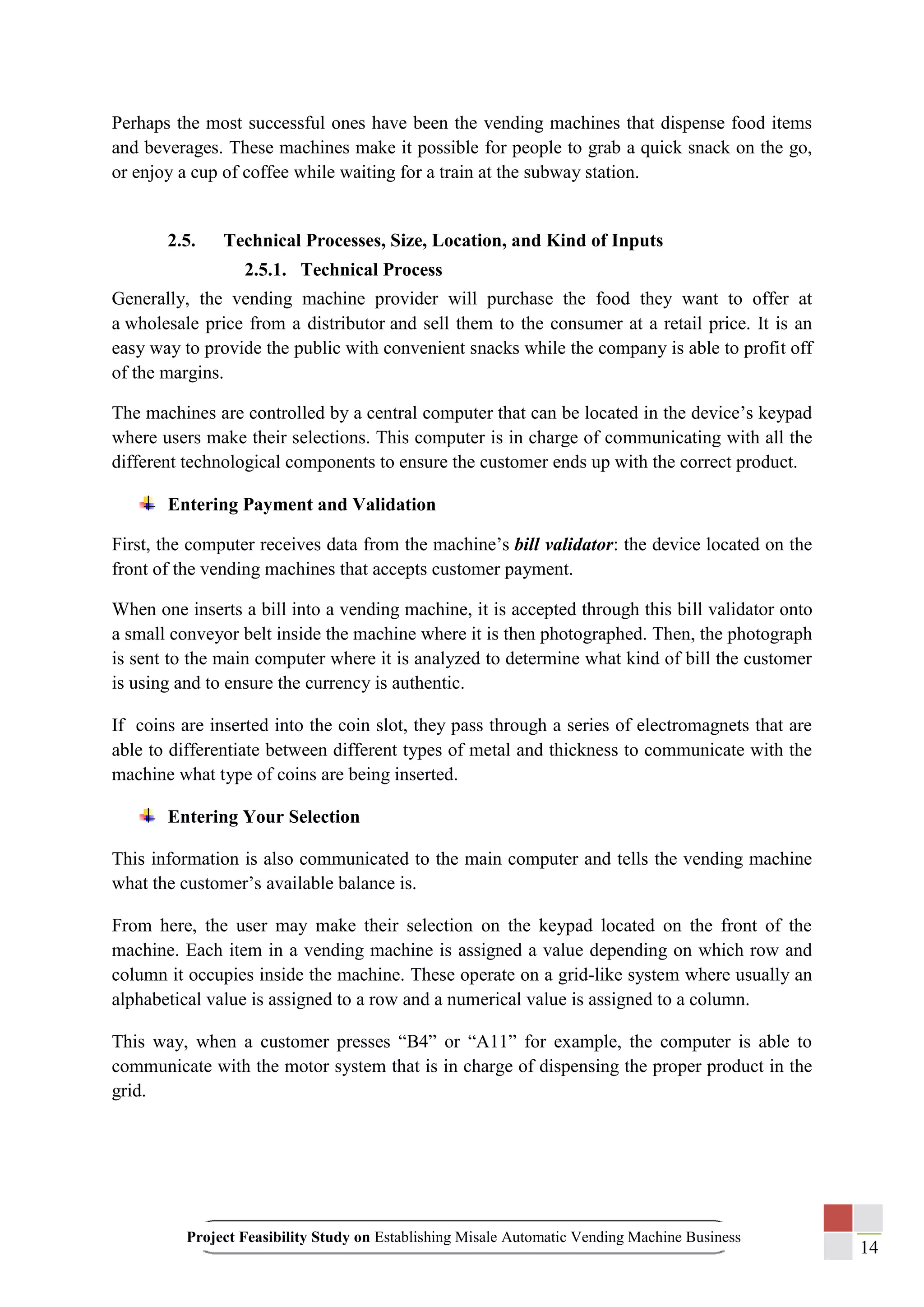 Project Feasibility Study on establishing "Misale" Automatic Vending Machine Business in Addis ...