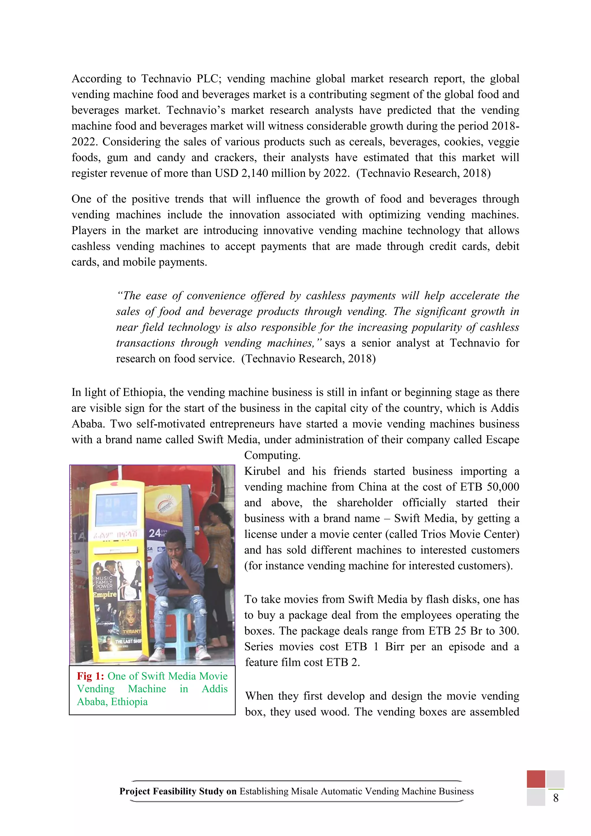 Project Feasibility Study on establishing "Misale" Automatic Vending Machine Business in Addis ...