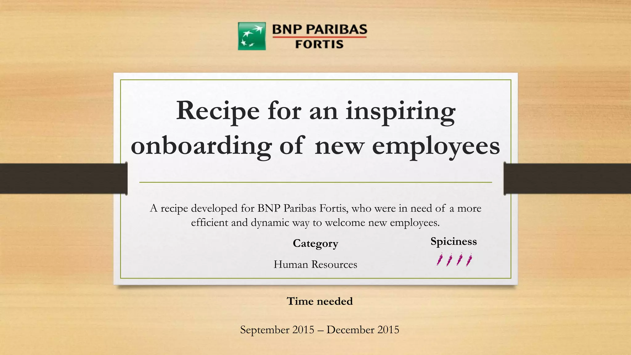 Projectfiche BNPPF | PPT