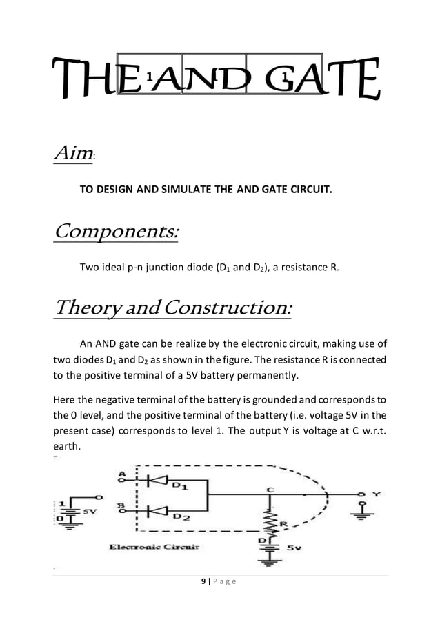 Physics Investigatory Project Class 12 On Logic Gates Boolean Algebra