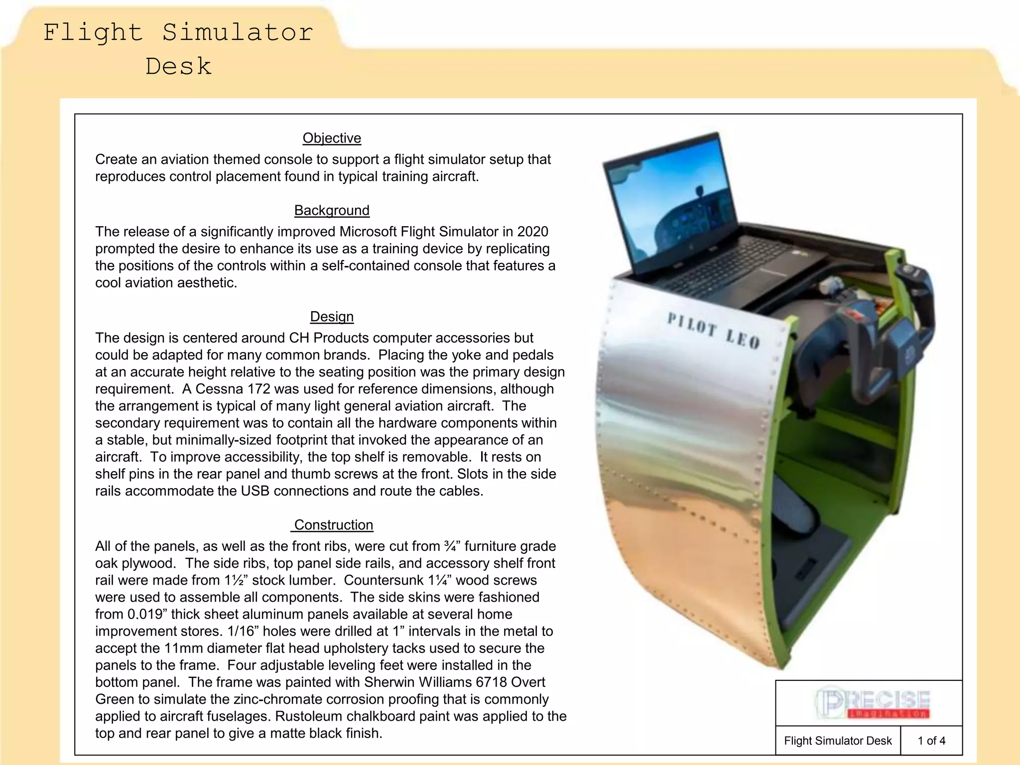 Project File - Flight Simulator Desk | PPTX