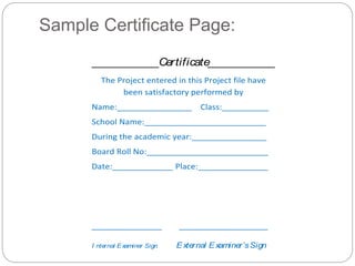 PROJECT FILE DISCRIPTIONfor student of class 12 | PPTX