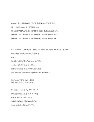 Project filter matlab | DOCX | Physics | Science