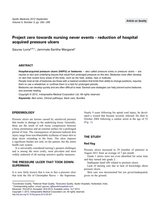 Project Zero Towards Nursing Never Events - Reduction of Hospital ...