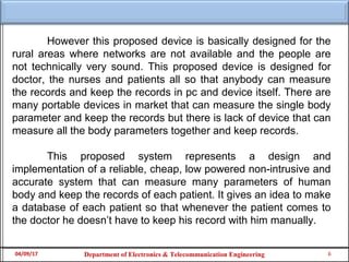 Development of Assessment tool for vital body parameters measurement | PPT