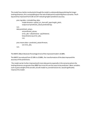 Predicting aircraft landing distances using linear regression | DOCX ...