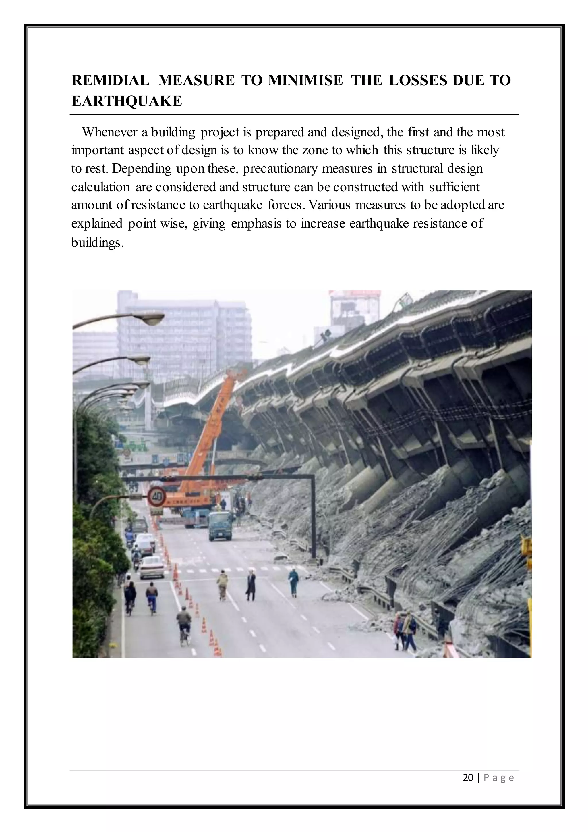 project report on earth quake resisting building | DOCX