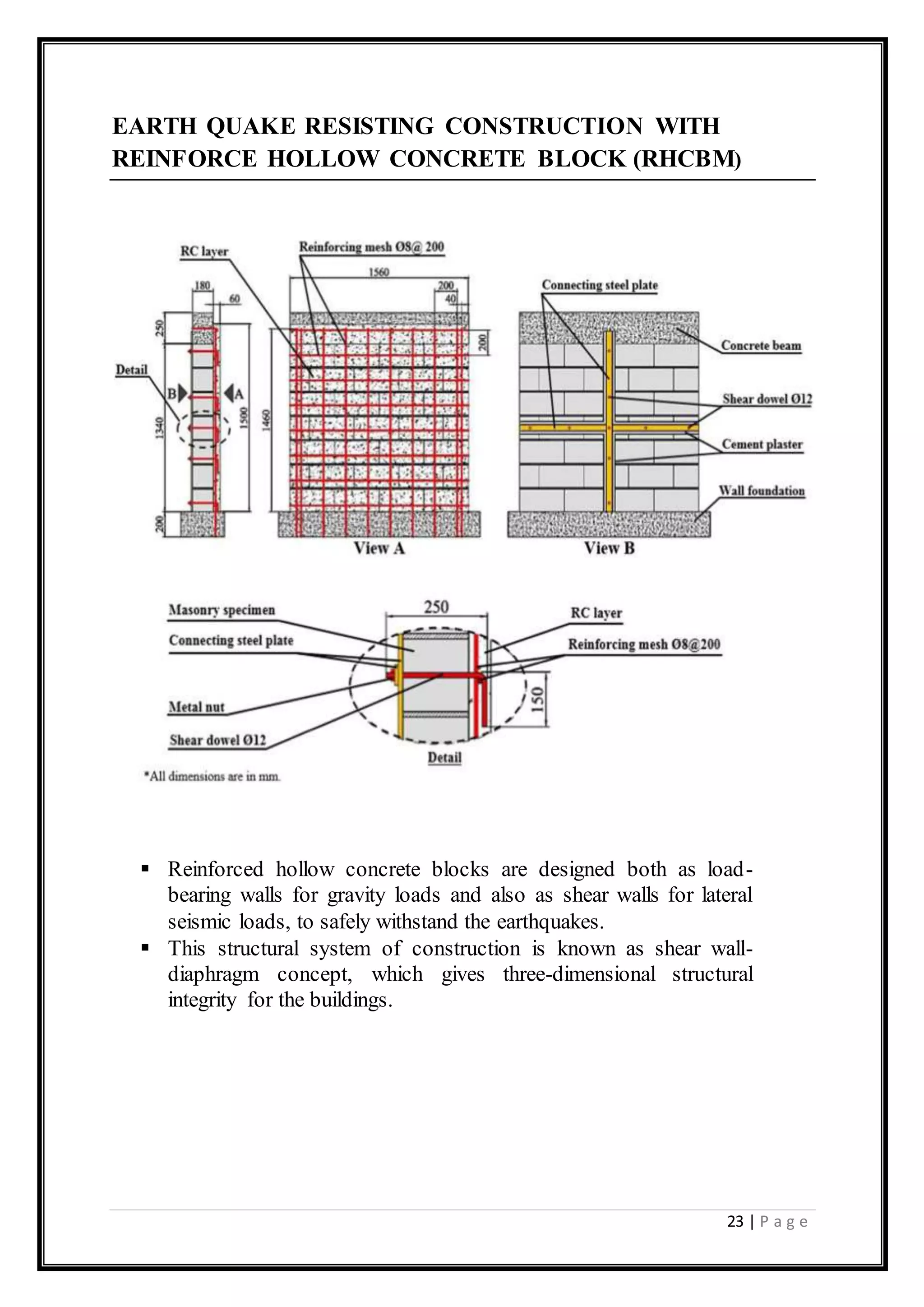 project report on earth quake resisting building | DOCX