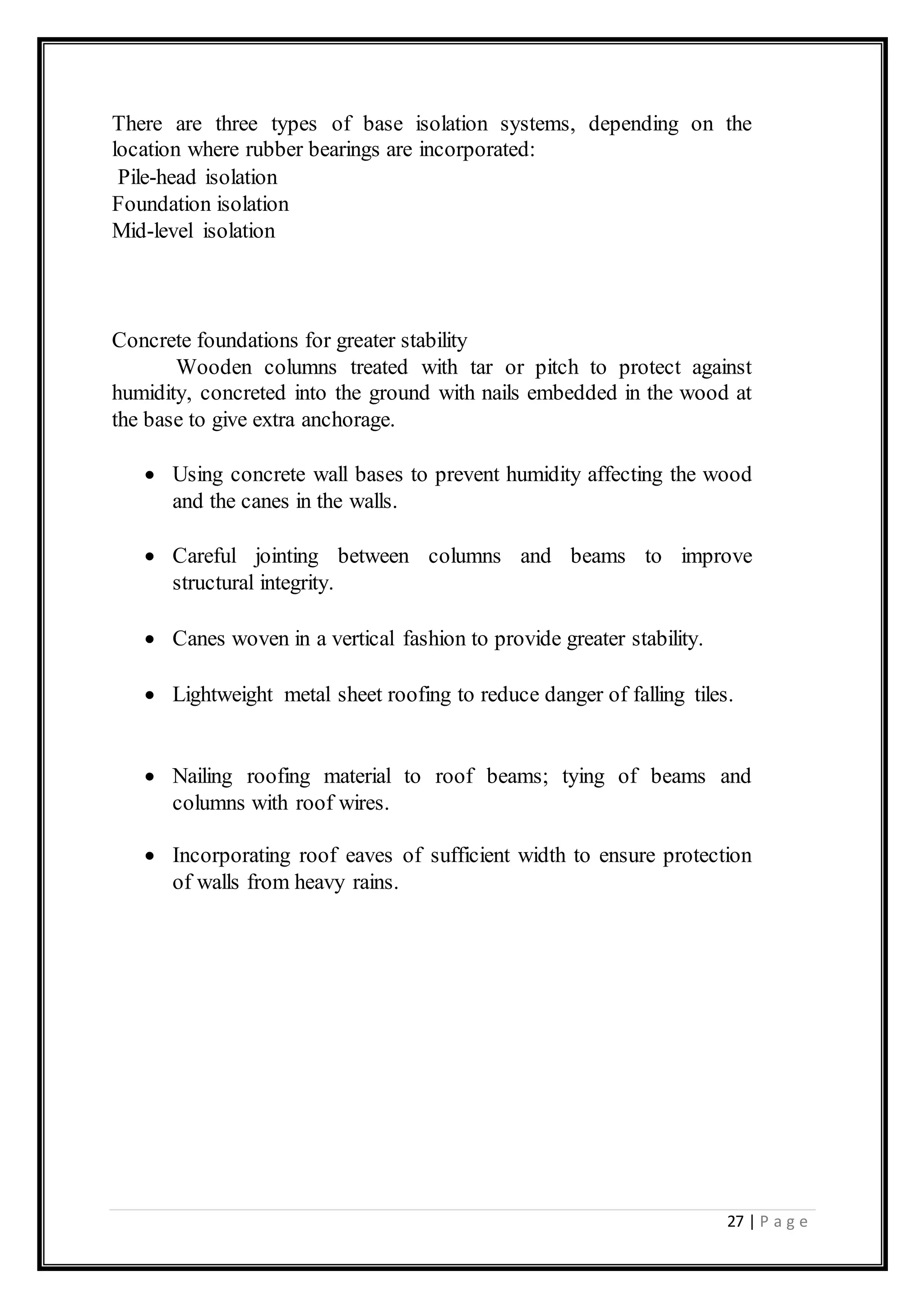 project report on earth quake resisting building | DOCX