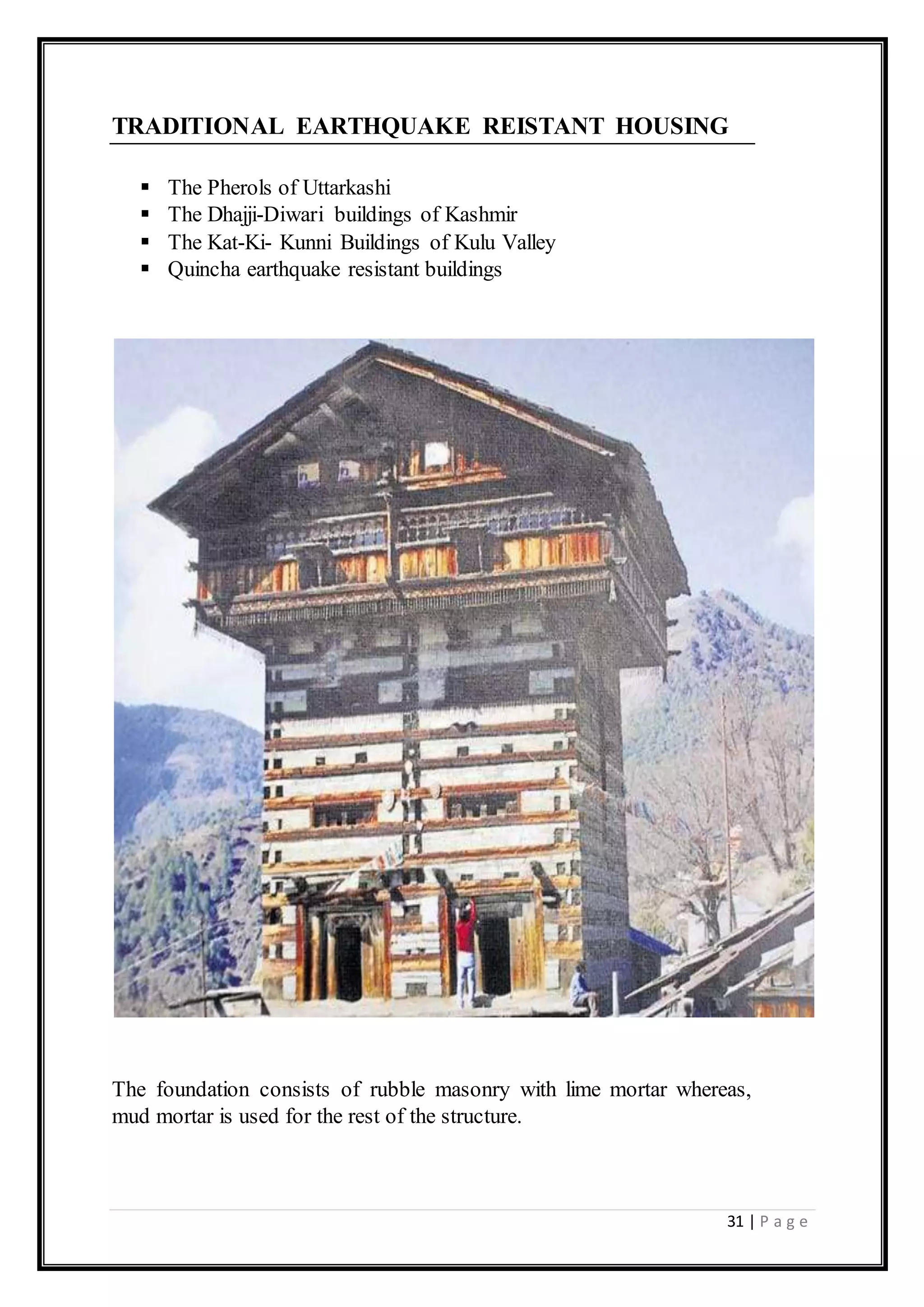 project report on earth quake resisting building | DOCX