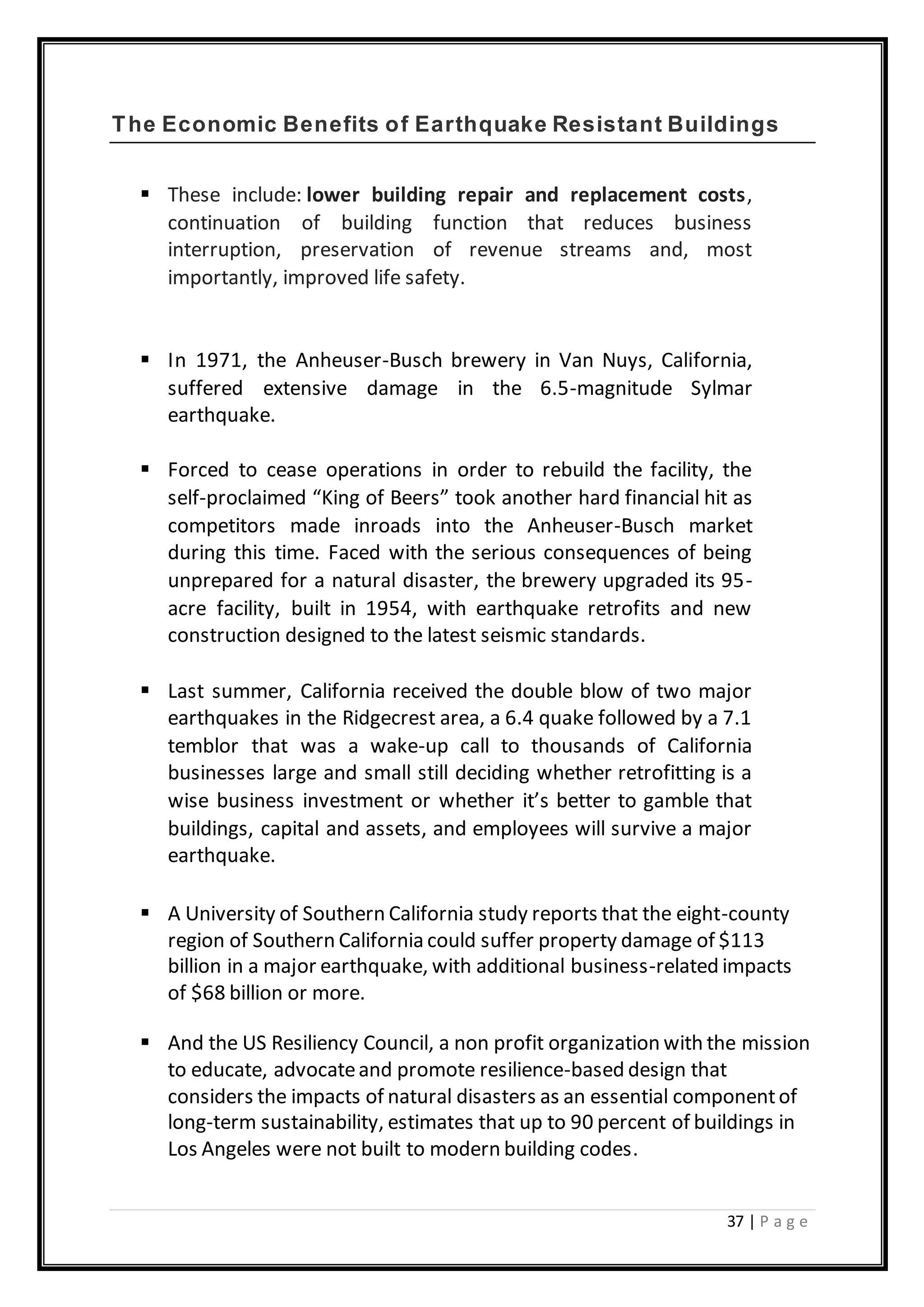project report on earth quake resisting building | DOCX
