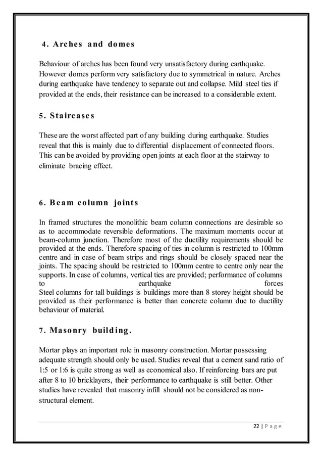 project report on earth quake resisting building | DOCX | Civil ...