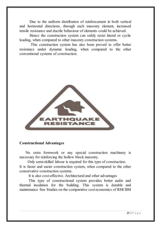 project report on earth quake resisting building | DOCX