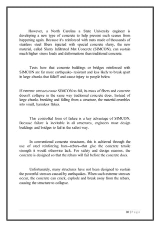 project report on earth quake resisting building | DOCX