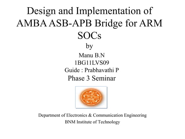 Design And Implementation Of Amba Asb Apb Bridge Ppt 8745