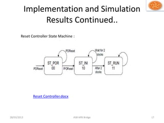Design and Implementation of AMBA ASB APB Bridge | PPTX