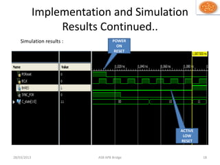 Design and Implementation of AMBA ASB APB Bridge | PPTX
