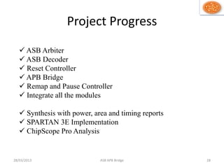 Design and Implementation of AMBA ASB APB Bridge | PPTX