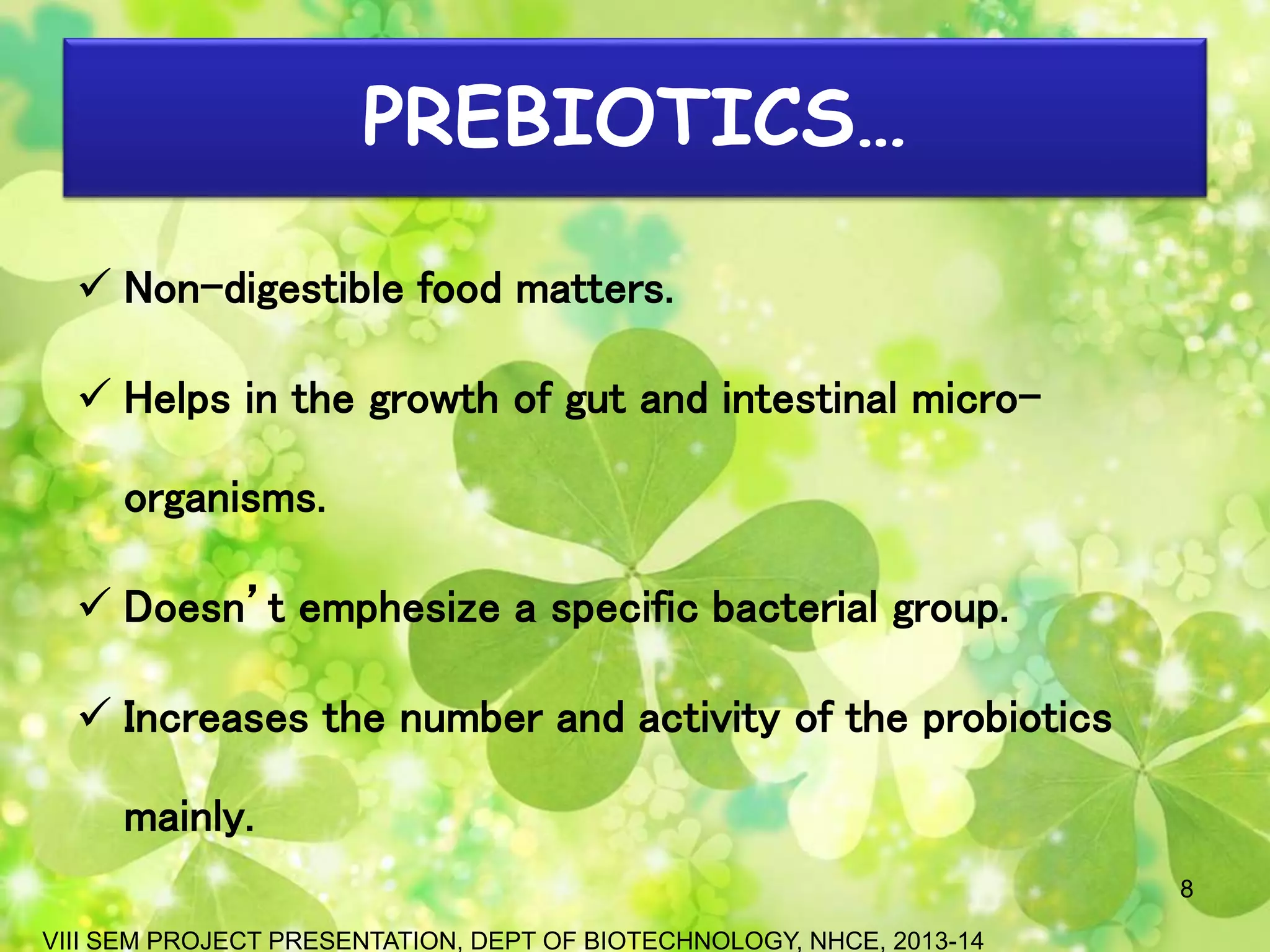 Novel Synbiotics for Urban Lifestyle | PPTX