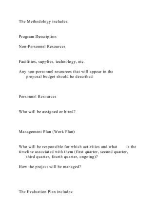 Project Final Project Writing the Grant Part 2 Methodology an.docx
