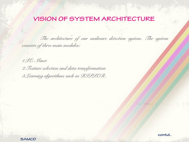 Security Application For Malicious Code Detection Using Data Mining Ppt