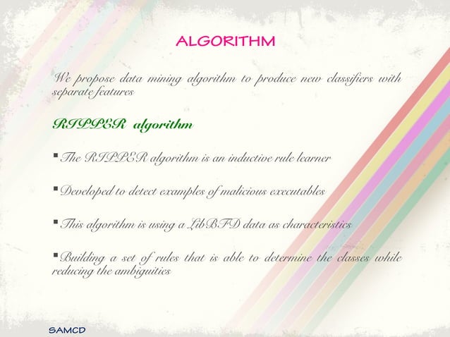 Security Application For Malicious Code Detection Using Data Mining Ppt